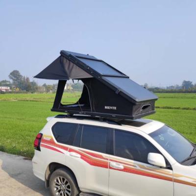 China Foldable Truck Triangle Rooftop Tent 320G Polyester Cotton Hard Shell Truck Tent for sale
