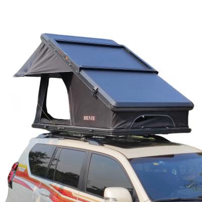 China Easy Setup Triangle Rooftop Tent Integrated LED Lighting Rooftop Camp For Car for sale