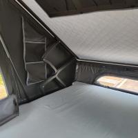 China Easy Setup Triangle Rooftop Tent Integrated LED Lighting Rooftop Camp For Car for sale