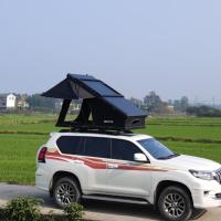 China Weather Proof Triangle Rooftop Tent 320G Polyester Cotton Aluminum Roof Top Tent for sale