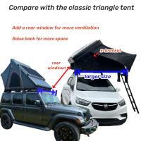 China 4 Person Side Opening Rooftop Tent ABS Hard Shell Roof Top Tent 280G Polyester Cloth for sale