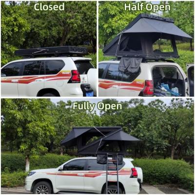 China Customized Square Rooftop Hard Shell Tent Z Style With Double Rain Cover for sale