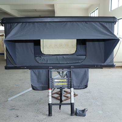 China 4 Season Folding Roof Top Tent 320G Polyester Cotton Fabric Aluminum Shell Roof Top Tent for sale