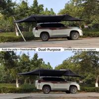 China Retractable 180 Degree Vehicle Awning Waterproof Folding Arm Awnings With Led for sale