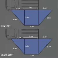 China 5-6 People 180 Degree Car Awning Free Standing Sunshade For Outdoor Camping for sale