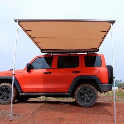 China Oxford Khaki Car Side Tent Awning UV Resistant With Adjustable Telescopic Rod for sale