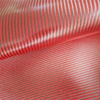 China Plain Weave 3K Carbon Kevlar Hybrid Fiber Fabric 0.25mm 50cm Width TPU Coated for sale