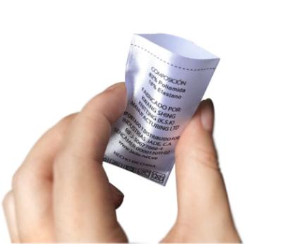 China 7 Garment UHF RFID System Tag Fabric Woven Polyester Care Label ISO15693 for sale