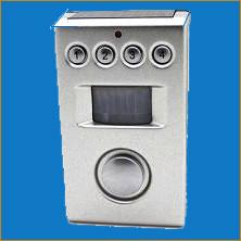 China Solar Battery Powered Pir Motion Sensor Alarms With Programmable 4 Digits Security Code for sale