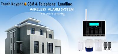 China GSM Telephone Lind House Security Alarm System With Touch Screen Triple Bands Worldwide for sale