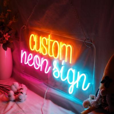 China LED neon light custom English letter neon decorative light hair light character signature 12V acrylic lamp for sale