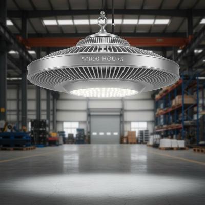 China Heavy Duty Die Cast Aluminum Housing UFO High Bay Light Providing 50000 Hours Lifespan Lighting Solution for Industrial Facilities for sale