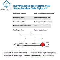 China Renishaw Probe Stylus Replacement A-5003-4799 M4 Ruby Measuring 4mm Ball Tungsten Steel 50mm Length CMM Kit 0.5kg 3 Months for sale