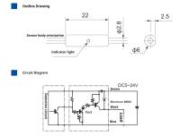 China 80mA High Output Sensor Circuit Check Load PNP Current Increase Near OFF Cord Attachment with Red LED Indicator for sale
