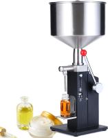 China For A03 Manual Cosmetic Liquid Piston Lip Gloss Machine 5-50ml Range 1000BPH 200BPH 304SS 10L Plastic Bottles Oil/Paste/Glass for sale