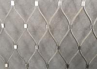 China Flexibility SUS 304 316  Stainless Steel Ferrule Cable Netting for Architectural 3.0 mm rope 80*80 mm hole for sale