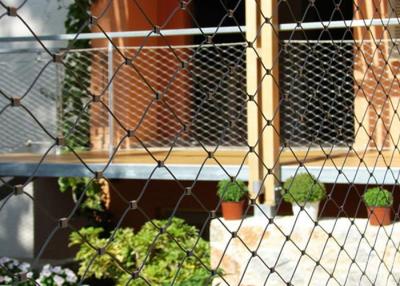 China Customized flexible balustrade stainless steel wire rope mesh for balcony with ferrule 2.0 mm 50*50 mm hole for sale