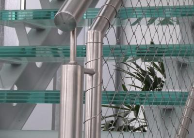 China Customized SUS 316 Ferrule Type Stainless Steel Wire Rope Mesh For Stairs Railing Mesh 2.0 Mm Wire 50*50 Mm Hole for sale