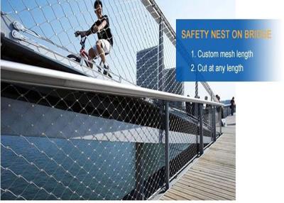 China Sus 316 1.5mm Steel Wire Rope Mesh 300x300mm Hole for sale
