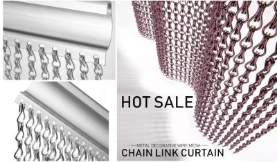 China 1.9 MM Wire Room Divider Chain Link Curtain With Logo And Pattern for sale