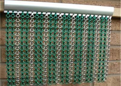China Double Hooks Colorfast Aluminium Chain Fly Curtains Customized Size for sale