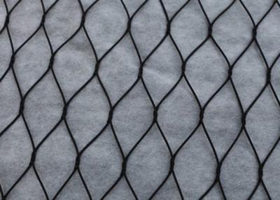 China Zoo Enclosure 316 Stainless Steel Ferrule Rope Mesh Woven Black Flexible 1.5mm for sale