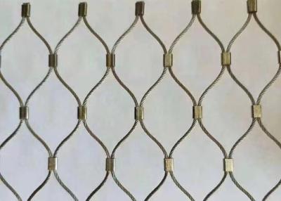China 316 Stainless Steel Woven Ferrule Wire Rope Mesh For Zoo Bird for sale