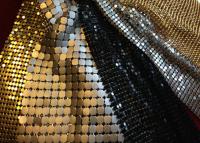 China Shiny Beauty Aluminum Paillette Metal Mesh Fabric 1.5x0.45m Easy To Clean for sale