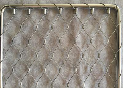 China Staircase Balustrade Cable Mesh Diamond Shape Customized Panel Size for sale