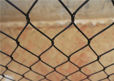 China Anti UV Black Oxide Wire Rope Mesh with 20mm to 200mm Aperture and 1.2mm to 3.2mm Cable Diameter for sale