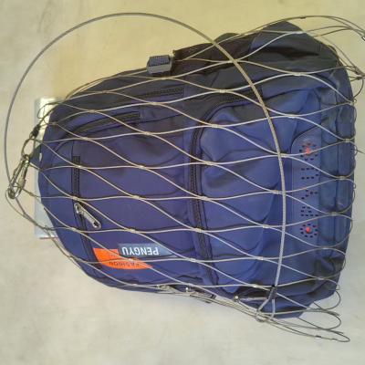 China Flexible Light Drop Anti Theft Safety Wire Mesh Stainless Steel Rope Net Bag for sale