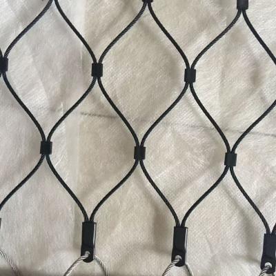 China X-Type Infill Rope Mesh Balustrade Protective Net Black Oxide Wire Rope Mesh for sale