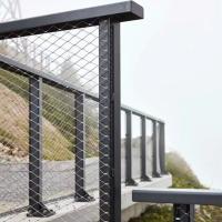 China Stainless Steel Cable Knotted Wire Rope Mesh For Balustrade Fence Stair Railing for sale