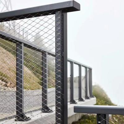 China Stainless Steel Cable Knotted Wire Rope Mesh For Balustrade Fence Stair Railing for sale