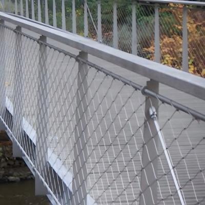China Diamond  Stainless Steel Cable Ferrule Woven Wire Rope Mesh for Bridge Safety for sale