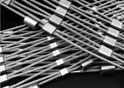 China Diamond Shape Stainless Steel Wire Rope Mesh with 1.6 mm to 2.4 mm Wire Thickness and 50mm to 100 mm Mesh Eye Size for sale