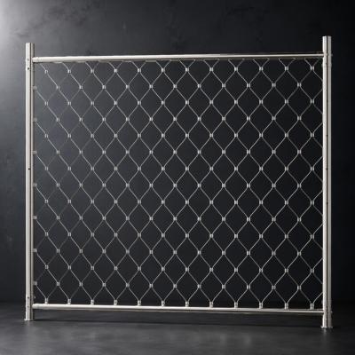 China Balustrade Infill Cable 80x80mm Ferrule Rope Mesh For Staircase for sale