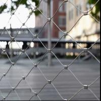 China Cost-Effective Stainless Steel Wire Rope Mesh with 1.6mm to 2.4mm Wire Thickness and 50mm to 100mm Mesh Eye Size for Plant Trellis for sale
