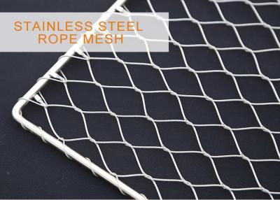China SS316 Architectural Fall prevention Wire Rope Netting 80mm X 140 Mm for sale