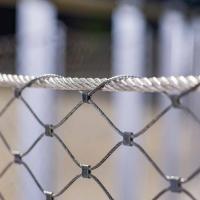 China Decorative 7 X 7 Stainless Steel Ferrule Rope Mesh Flexible Fence For Stair Railing for sale