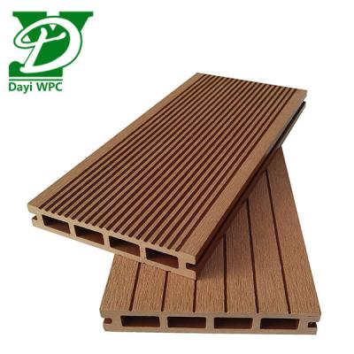 China Premium 4m Hollow WPC Composite Decking Board 140x23mm - Waterproof Outdoor Flooring for sale