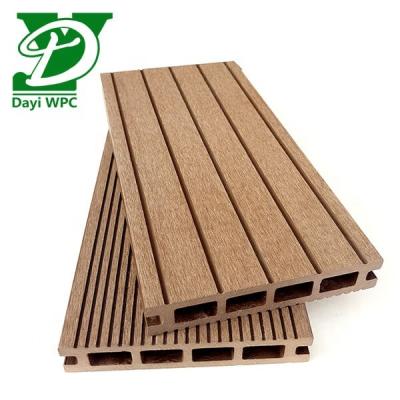 China 140x25mm WPC Hollow Composite Decking - Waterproof Outdoor Flooring with UV Resistance and Custom Sizes for sale