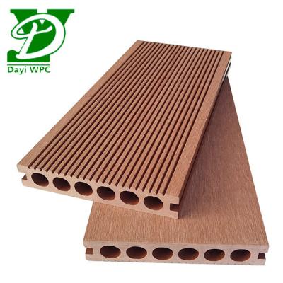 China 140x25mm Hollow WPC Composite Decking Panel - Waterproof, Moisture Resistant, Easy Installation for sale