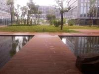 China 140x25mm Water Retardant Hollow WPC Composite Decking - Custom Length Outdoor Flooring for sale