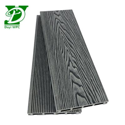 China 140x23mm Embossed Surface Hollow Core WPC Composite Decking - Custom Length, Waterproof & UV Resistant for sale