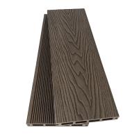 China 140x23mm Hollow Core WPC Composite Decking - Waterproof Wood Plastic Flooring with Custom Length Options for sale