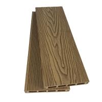 China 140x23mm Hollow Core WPC Composite Decking - Waterproof Wood Plastic Flooring with Custom Length Options for sale
