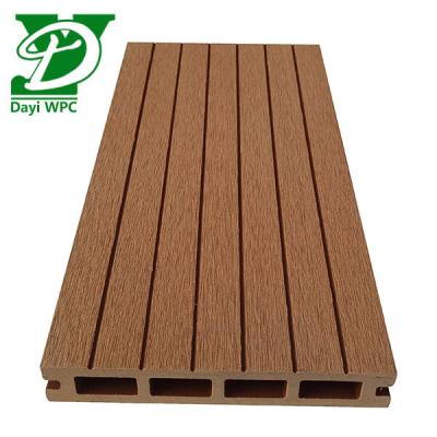 China 140x23mm Anti-Corrosion WPC Teak Deck Hollow Composite Decking Waterproof Abrasion Proof for sale