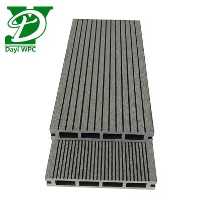 China WPC Composite Decking 140x23mm Waterproof Hollow Wood Plastic Flooring with UV Resistance for sale