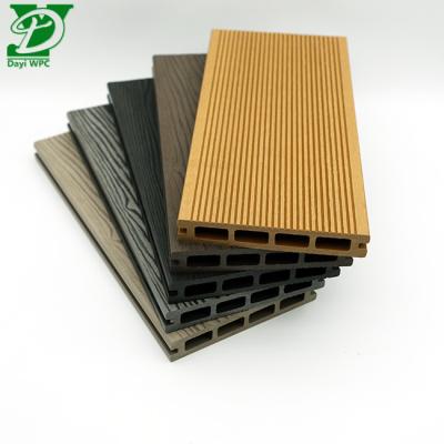 China 3D Embossed WPC Hollow Decking 140x23mm Outdoor Flooring for sale